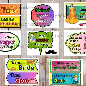 35 Indian Wedding Haldi and Mehndi Photo Booth Prop, Bollywood Wedding ...