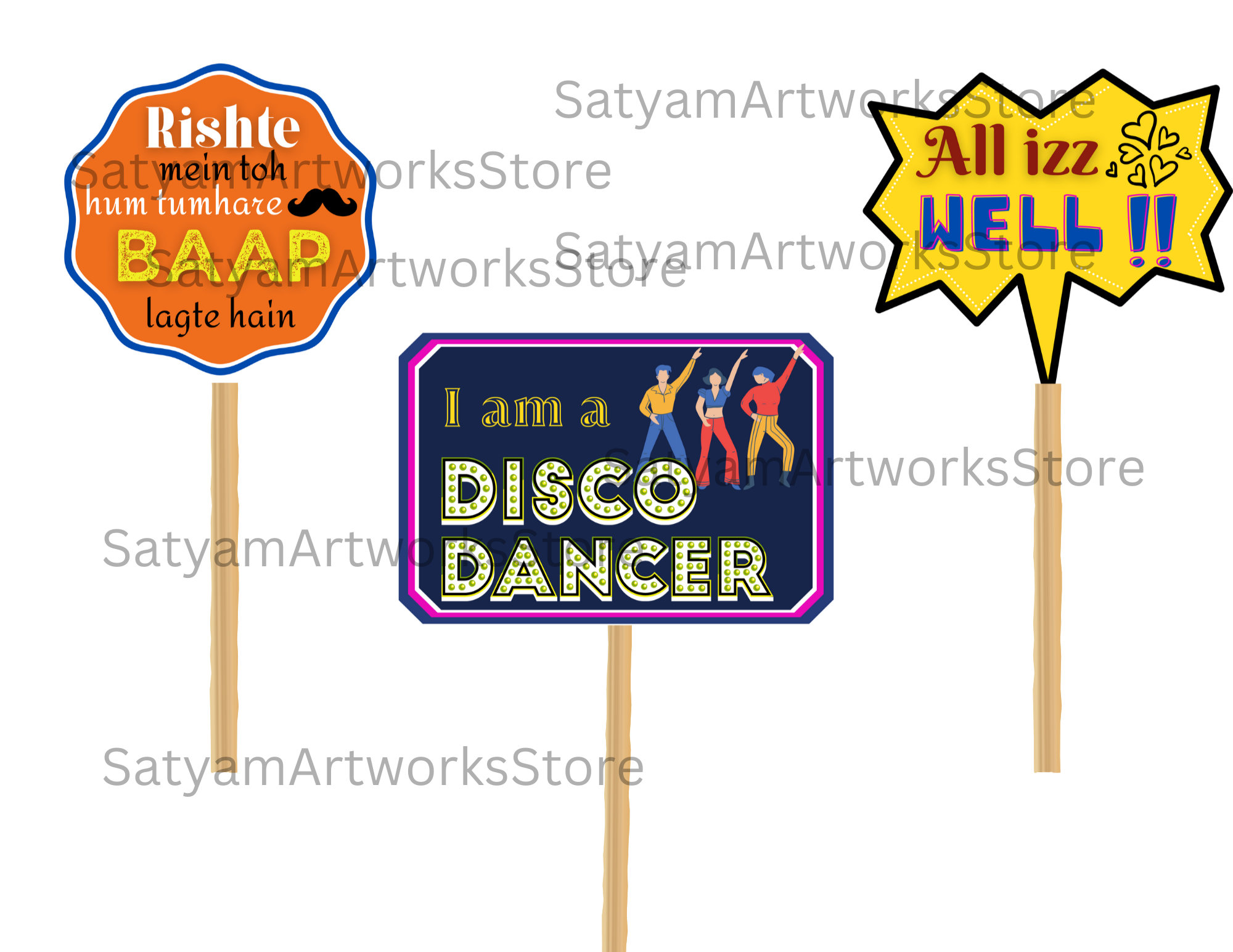 23 Bollywood Themed Party Props, Bollywood Photo Booth Props, Indian ...