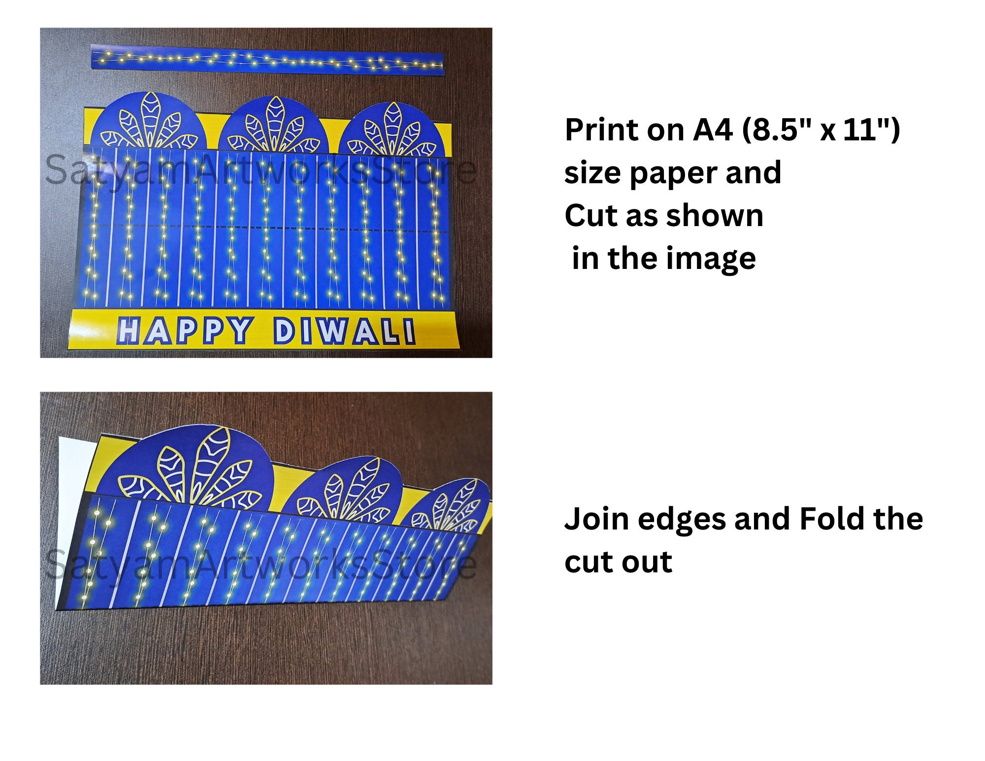 Diwali Printable Paper Lantern, Indian Festival, Instant Download ...