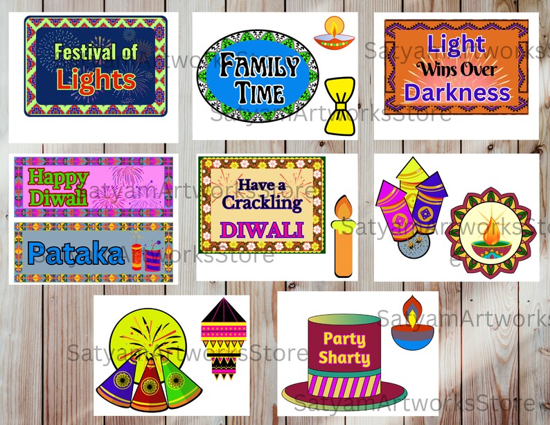 32 Diwali Themed Party Props, Diwali Photo Booth Props, Indian Festival ...