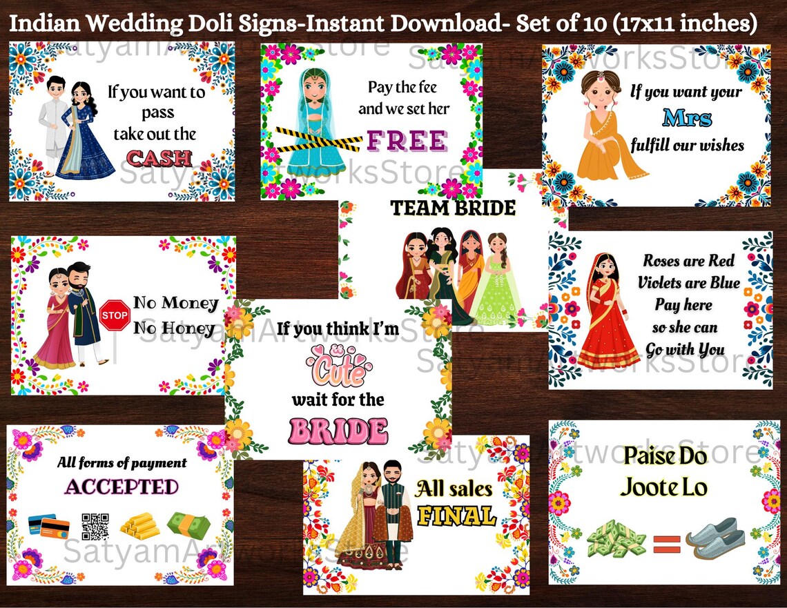 Bridal Party Signage, Doli Signs, Wedding Entry Signs, Bridesmaids ...