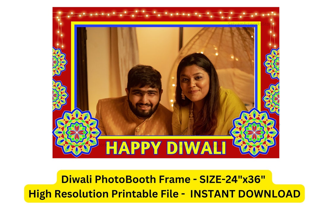 DIY Diwali Photo Booth Frame Diwali Selfie Frame Indian - Etsy
