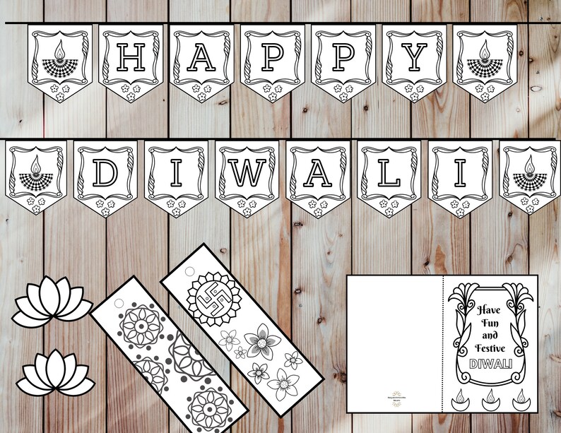 Diwali Activity Pages 20 Pages Diwali Coloring Pages for - Etsy UK