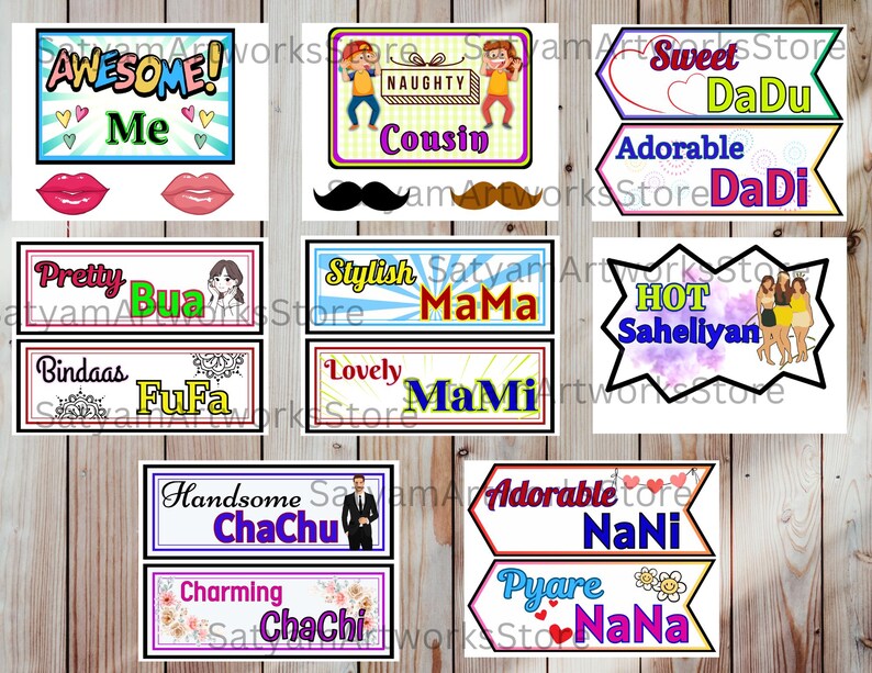 Indian Family Photo Booth Props: 35 Printable Signs (digital Download ...
