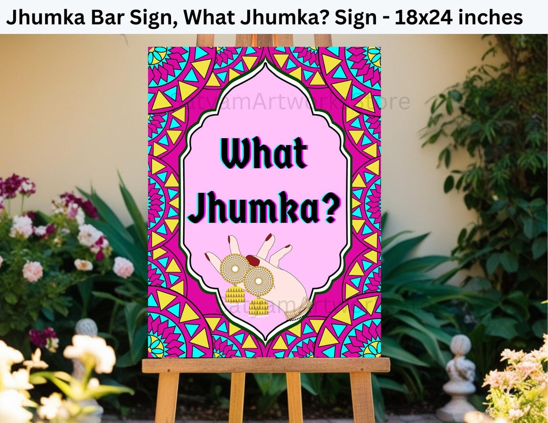Indian Wedding Yard Sign, Jhumka Bar Sign, Doli Signs, Indian Wedding ...