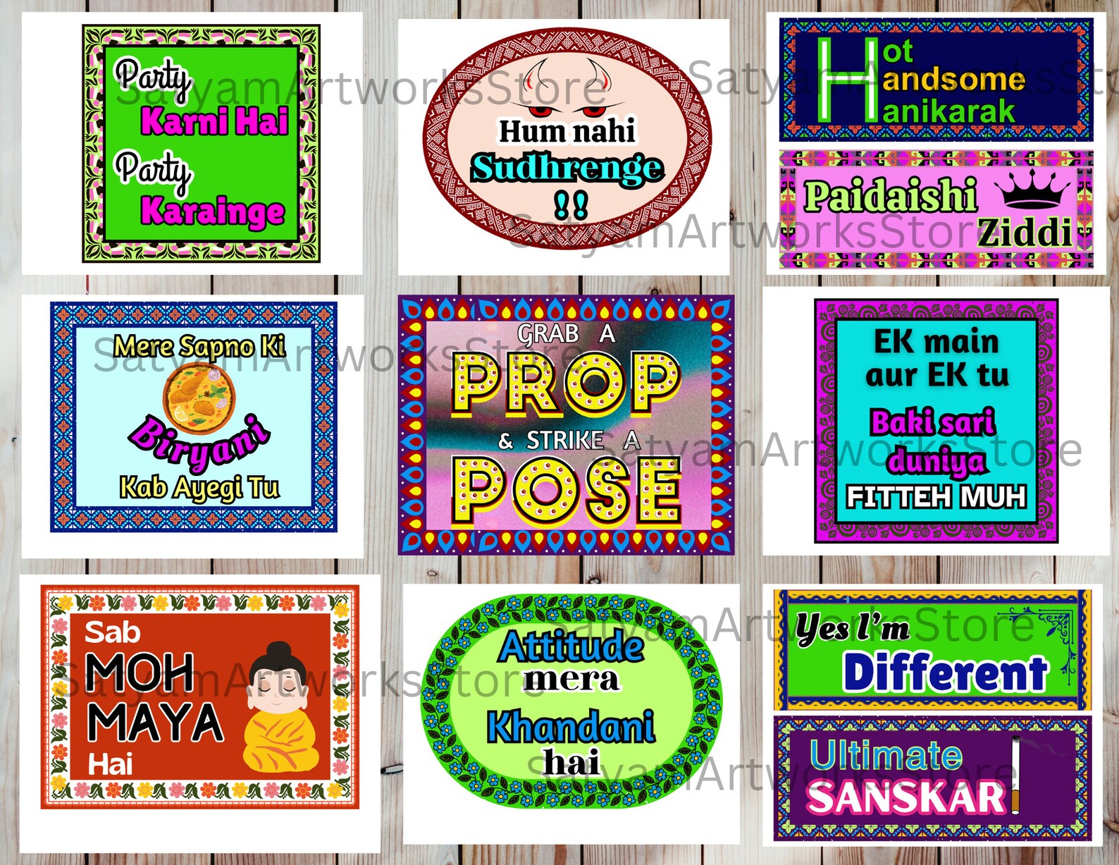 Bollywood Photo Booth Props: Indian Party Signs (printable Digital ...