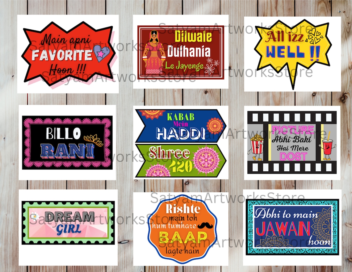 23 Bollywood Themed Party Props, Bollywood Photo Booth Props, Indian ...