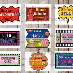 23 Bollywood Themed Party Props, Bollywood Photo Booth Props, Indian ...