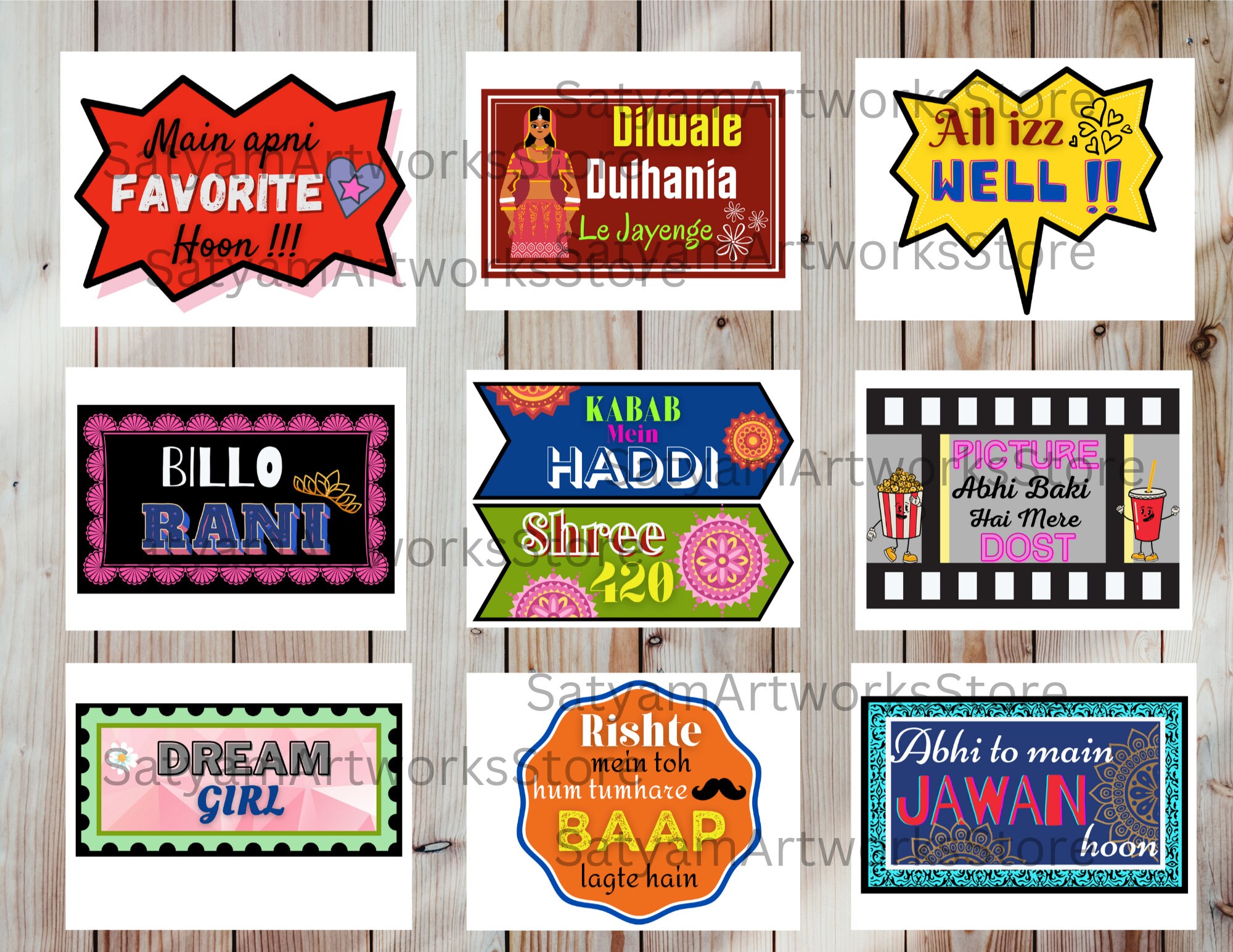 23 Bollywood Themed Party Props, Bollywood Photo Booth Props, Indian ...