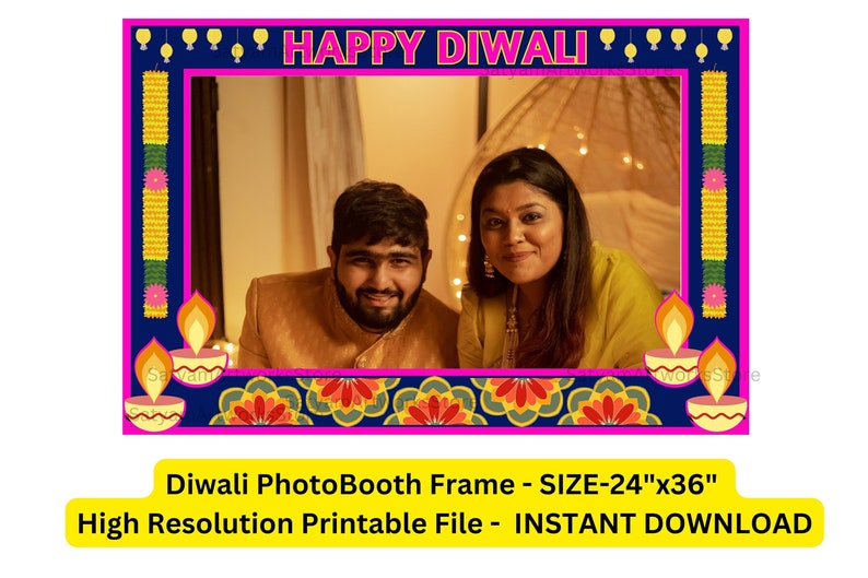 DIY Diwali Photo Booth Frame, Diwali Selfie Frame, Indian Festival ...