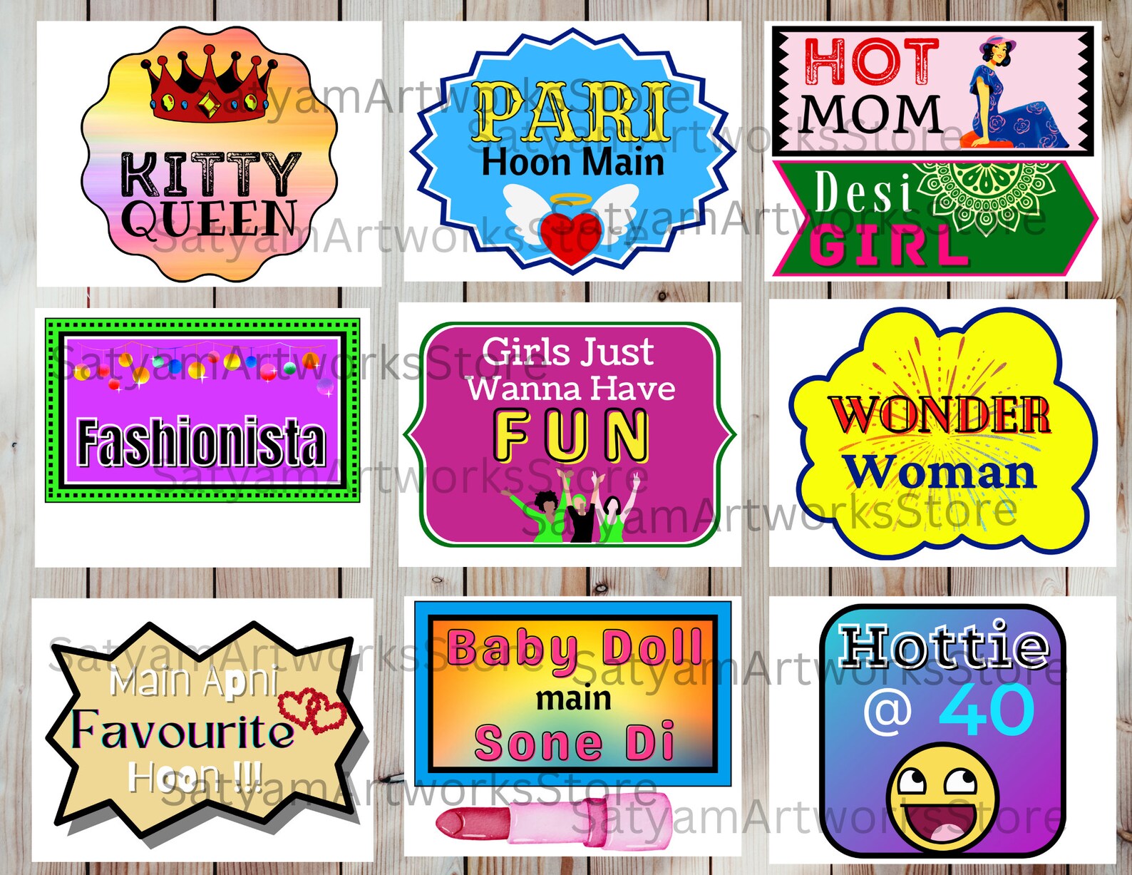 26 Kitty Party Photobooth Props, Bollywood Photo Booth Props, Indian ...