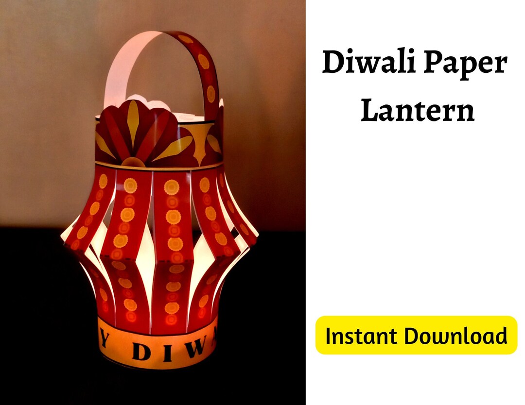 Diwali Printable Paper Lantern, Indian Festival, Instant Download ...
