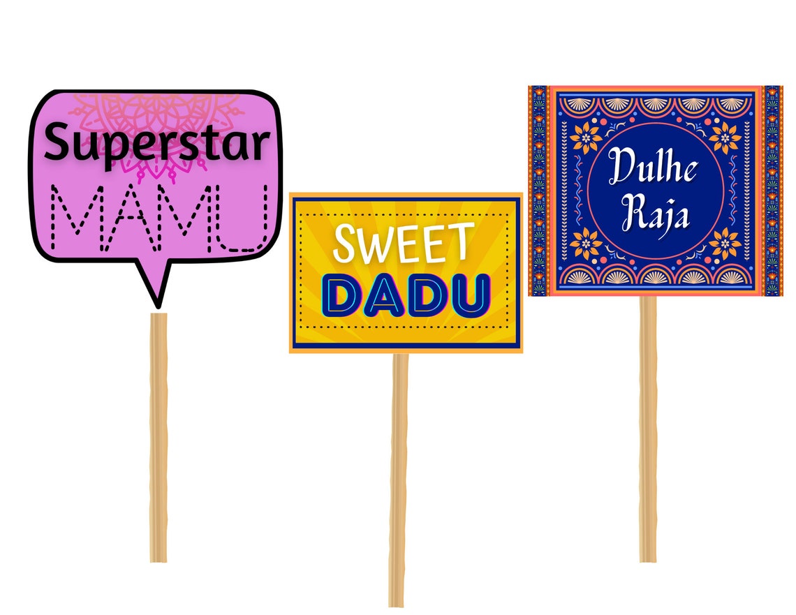 32 Family Photo Booth Props Indian Party Signs Bridal Shower - Etsy UK