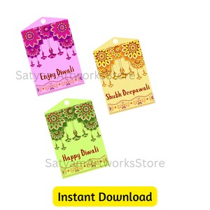 Happy Diwali Favour Tag, Diwali Gift Tags, Printable Gift Tags, Digital ...
