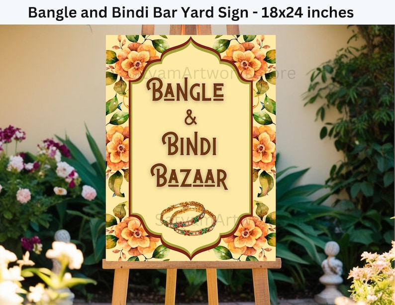 Indian Wedding Yard Sign, Bangle Bar Sign, Doli Signs, Indian Wedding ...