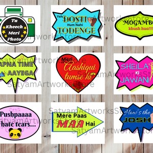 25 Bollywood Themed Party Props, Bollywood Photo Booth Props, Indian ...