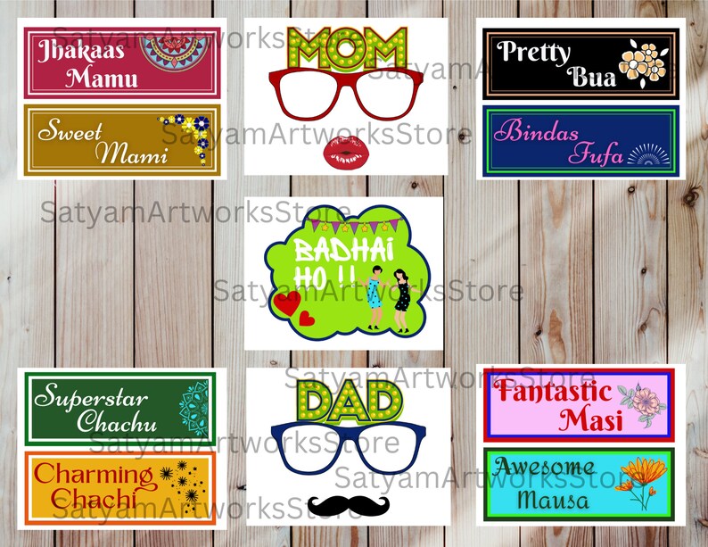 38 Baby Shower Photoshoot Prop ,printable Godhbharai Props for Family ...