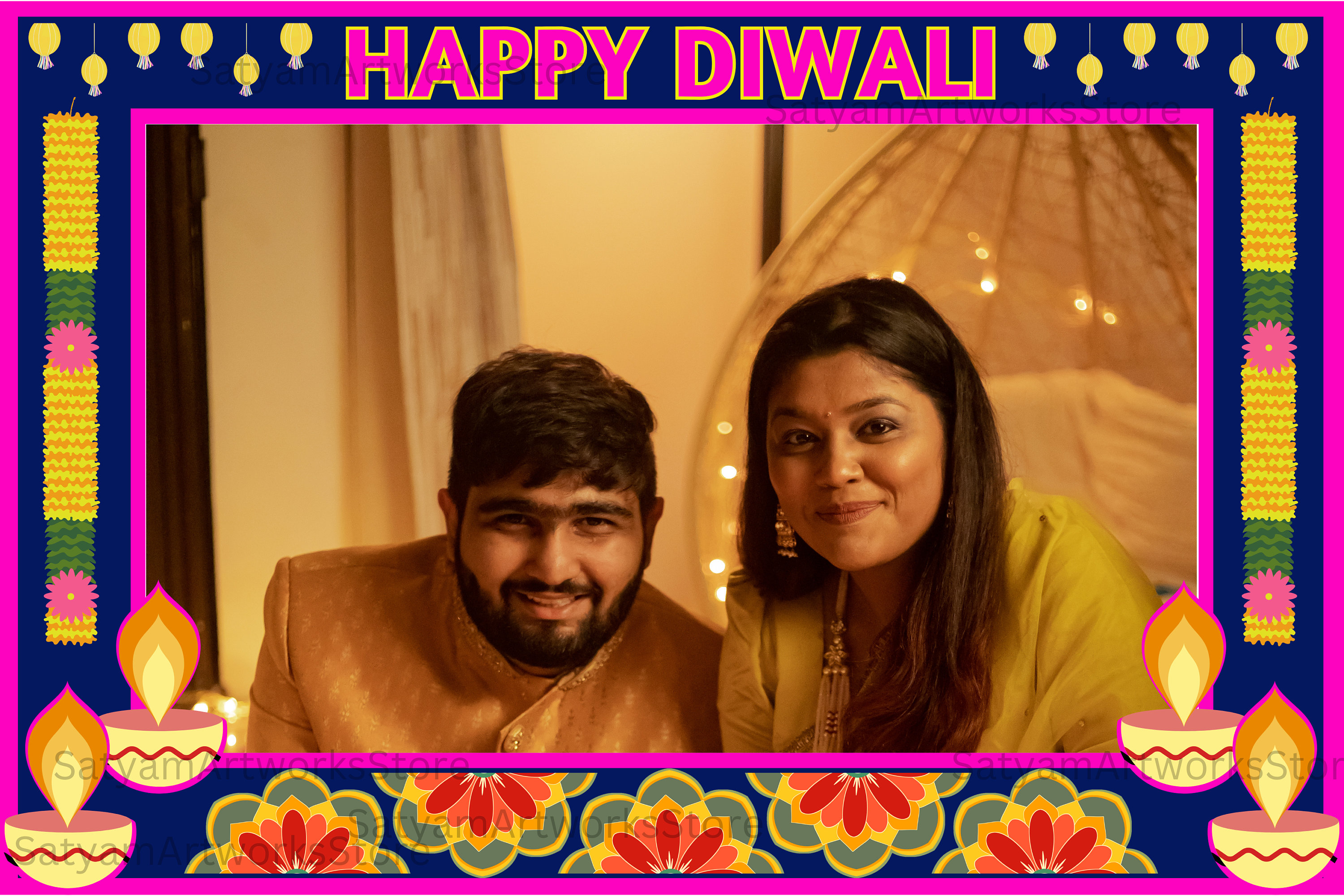 DIY Diwali Photo Booth Frame, Diwali Selfie Frame, Indian Festival ...