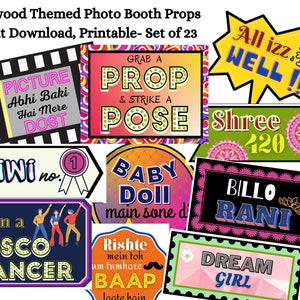 23 Bollywood Themed Party Props Bollywood Photo Booth Props - Etsy