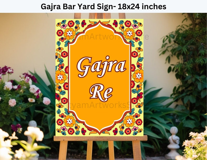 Indian Wedding Yard Sign, Gajra Bar Sign, Doli Signs, Indian Wedding ...