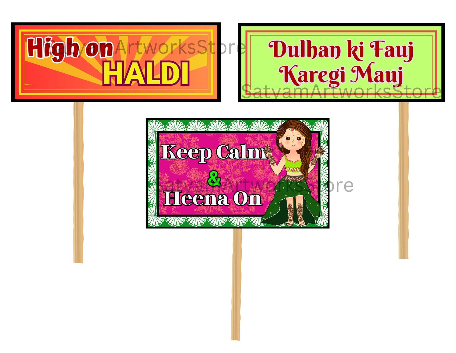 35 Indian Wedding Haldi and Mehndi Photo Booth Prop, Bollywood Wedding ...