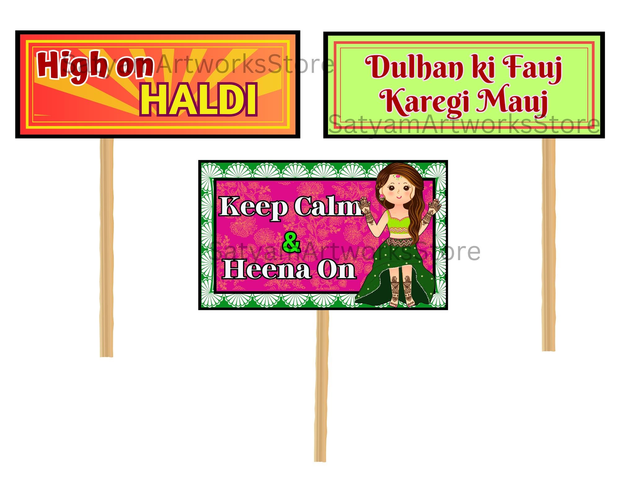 35 Indian Wedding Haldi and Mehndi Photo Booth Prop, Bollywood Wedding ...
