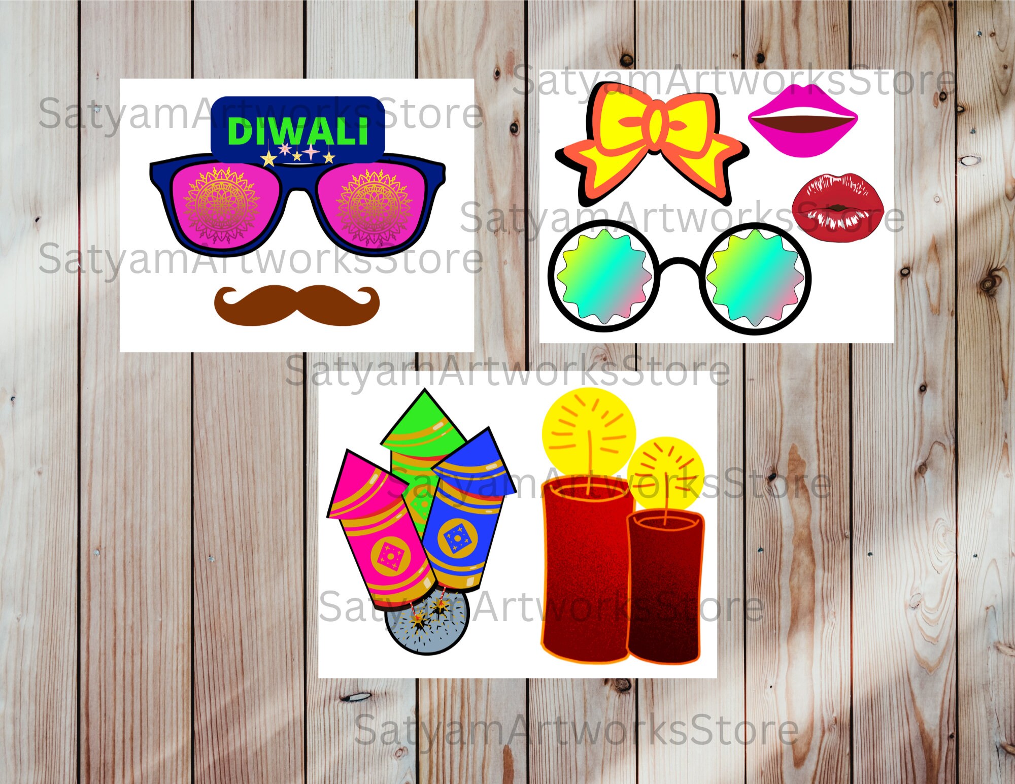 32 Diwali Themed Party Props, Diwali Photo Booth Props, Indian Festival ...