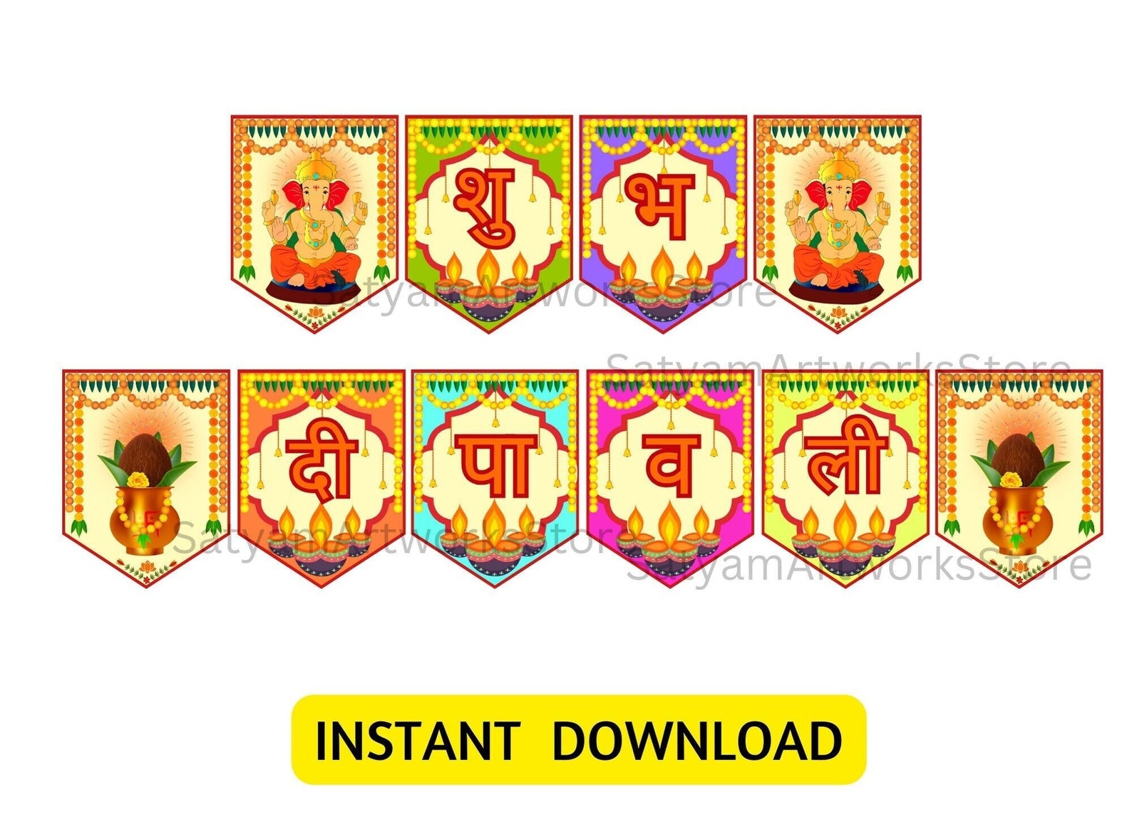 Happy Diwali Banner Hindi, Downloadable , Shubh Diwali Banner, Diwali ...