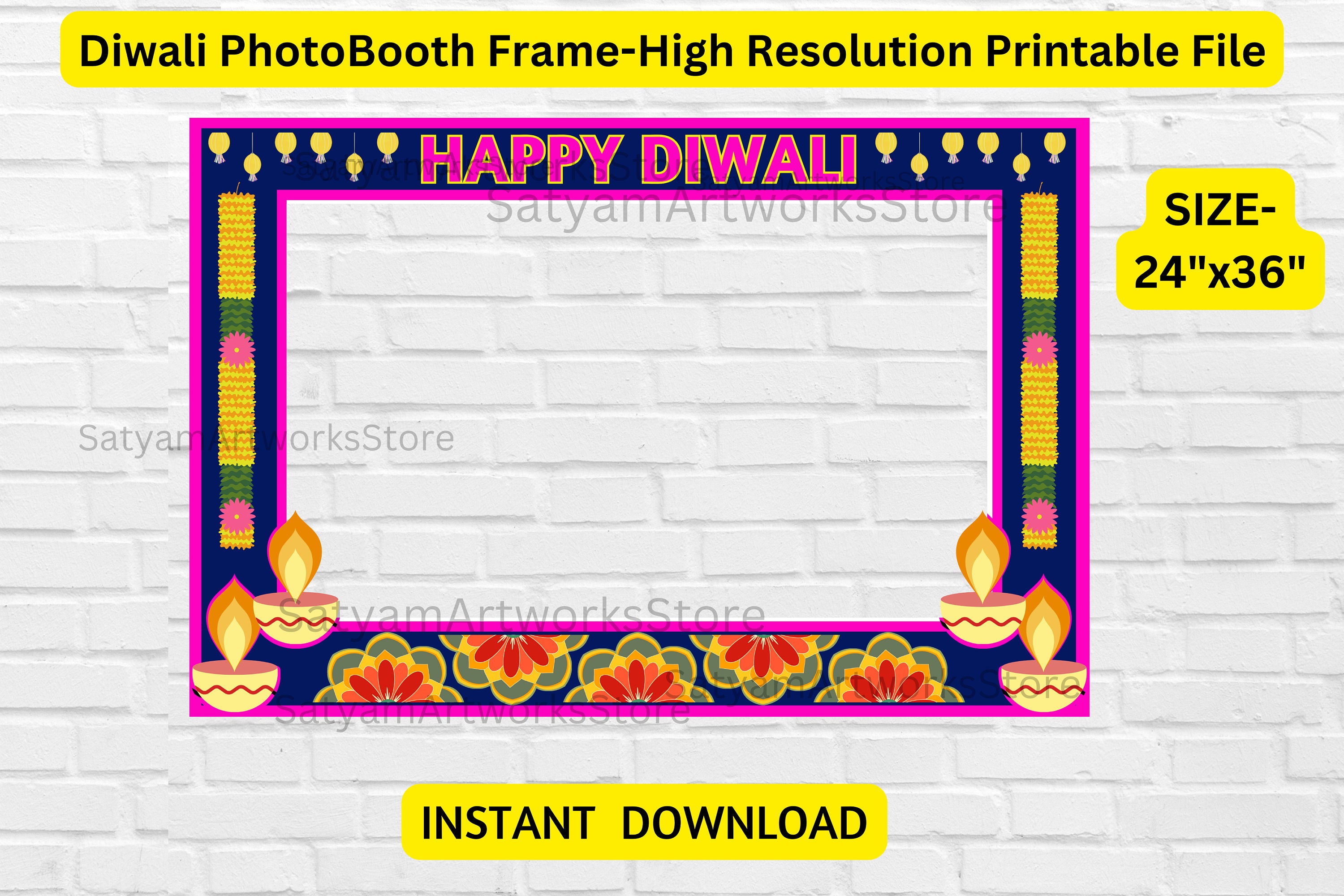 DIY Diwali Photo Booth Frame, Diwali Selfie Frame, Indian Festival ...