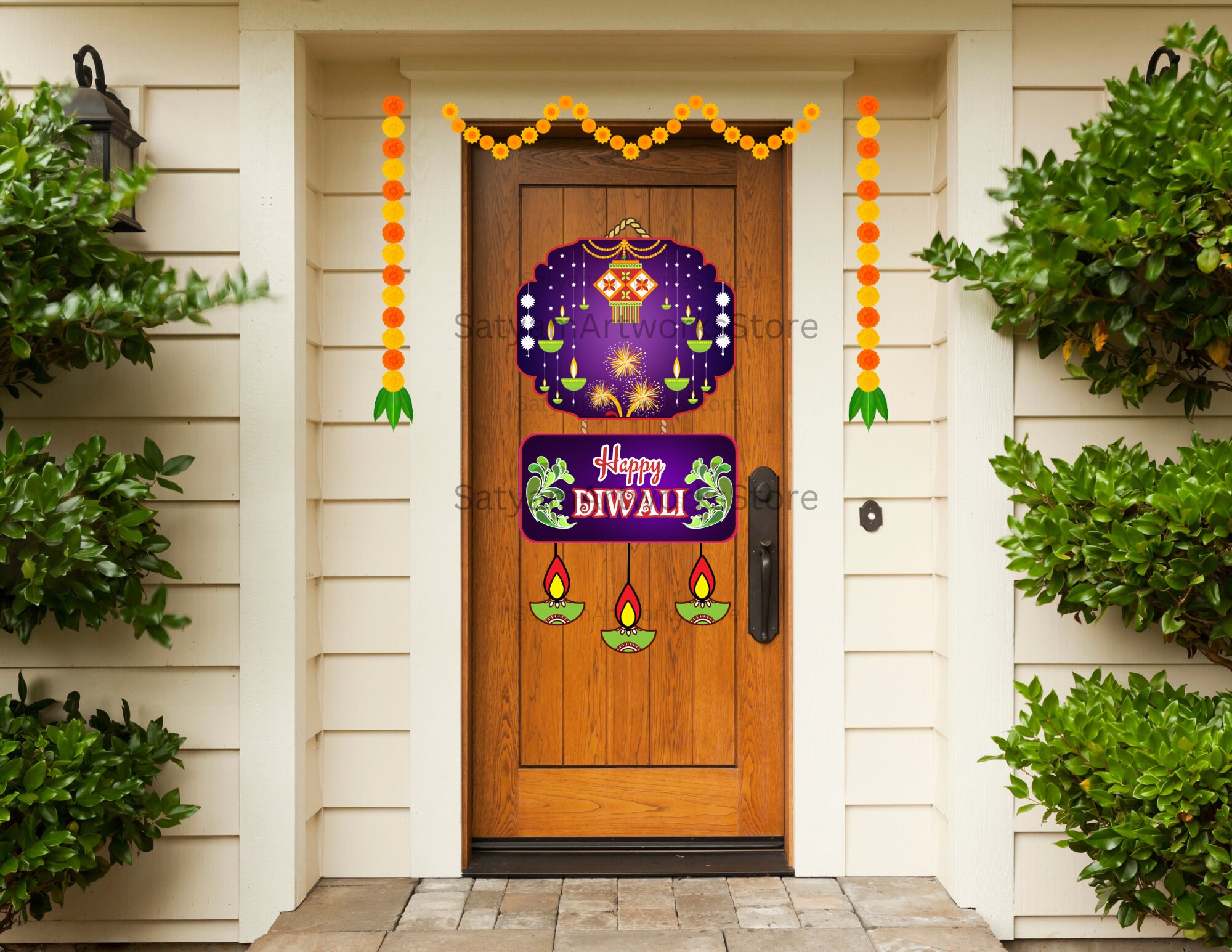 Front Door Happy Diwali Banner, Downloadable , Diwali Hanger / Banner ...