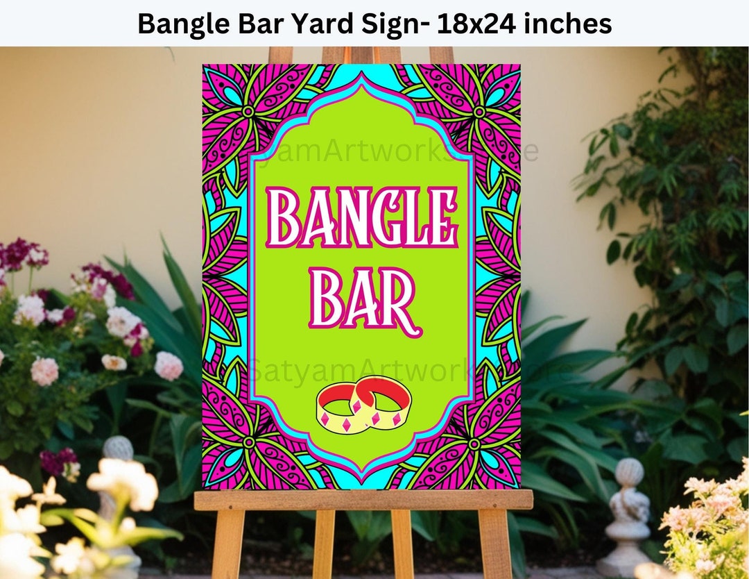 Indian Wedding Yard Sign, Bangle Bar Sign, Doli Signs, Indian Wedding ...