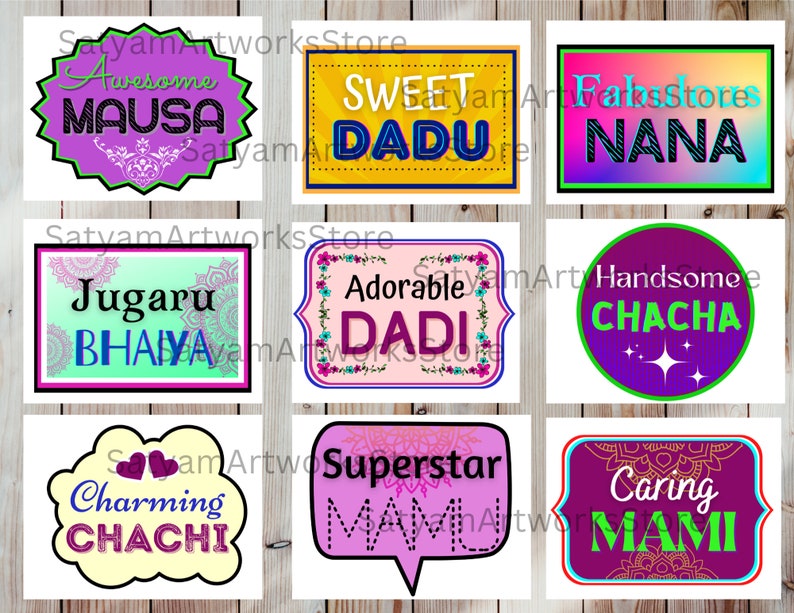 Indian Family Photo Booth Props: Wedding, Sangeet, Birthday (digital ...