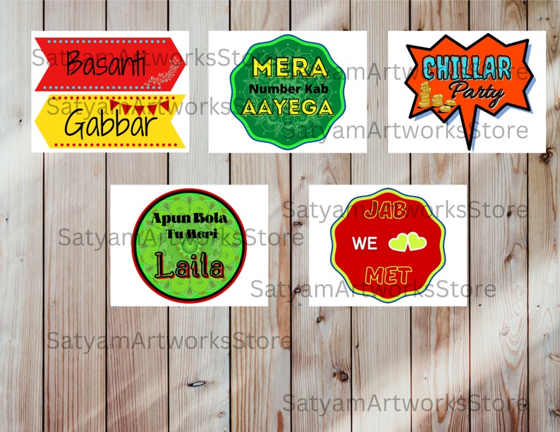 25 Bollywood Themed Party Props, Bollywood Photo Booth Props, Indian ...