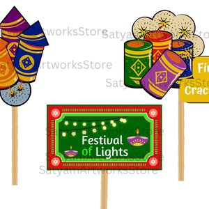 32 Diwali Themed Party Props, Diwali Photo Booth Props, Indian Festival ...