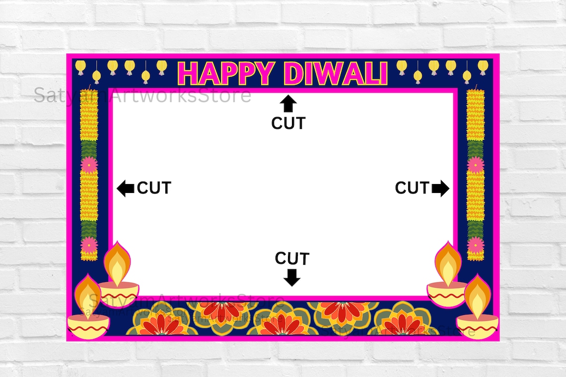 DIY Diwali Photo Booth Frame, Diwali Selfie Frame, Indian Festival ...