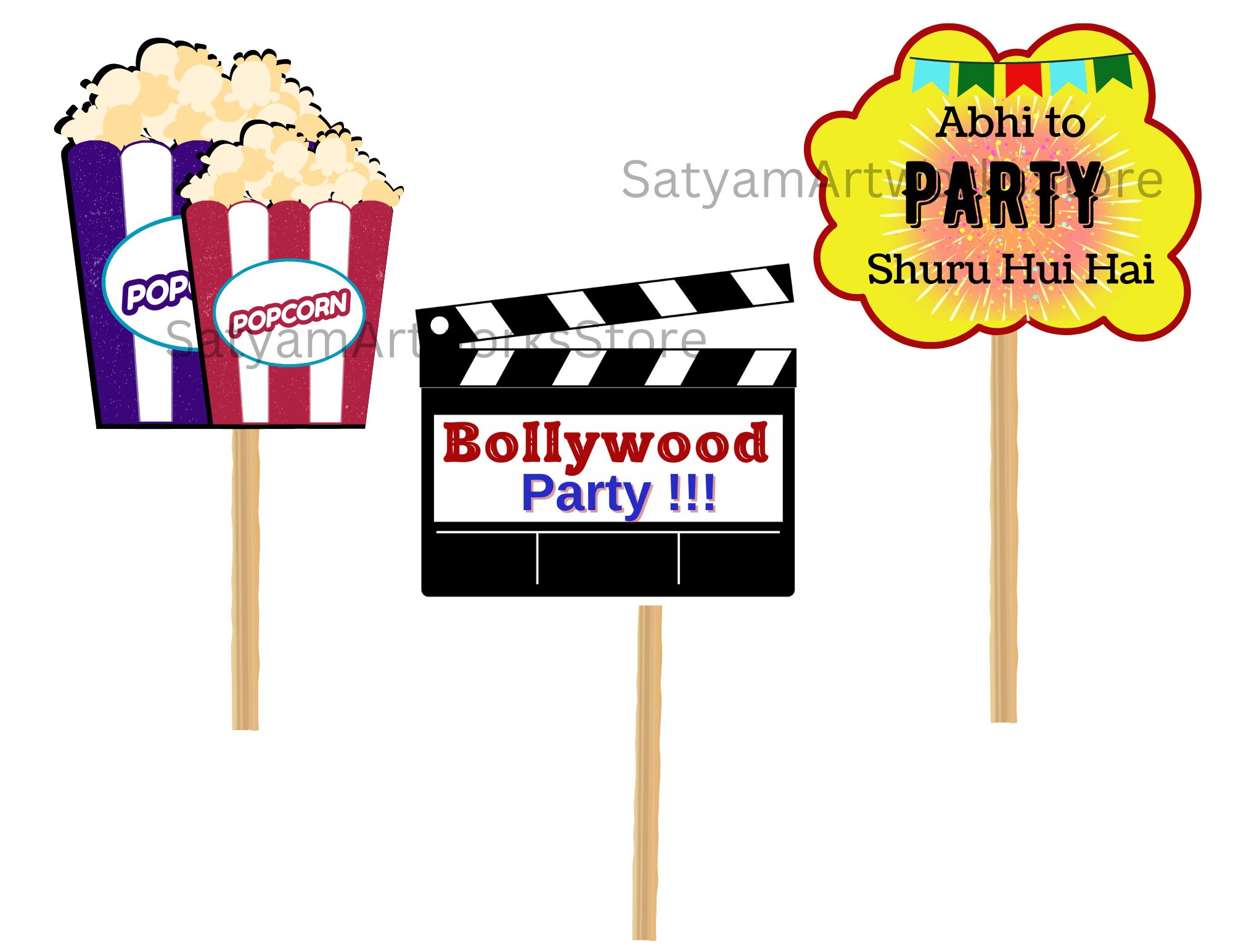 Bollywood Party Props, Bollywood Photo Booth Props, Indian Party Signs ...