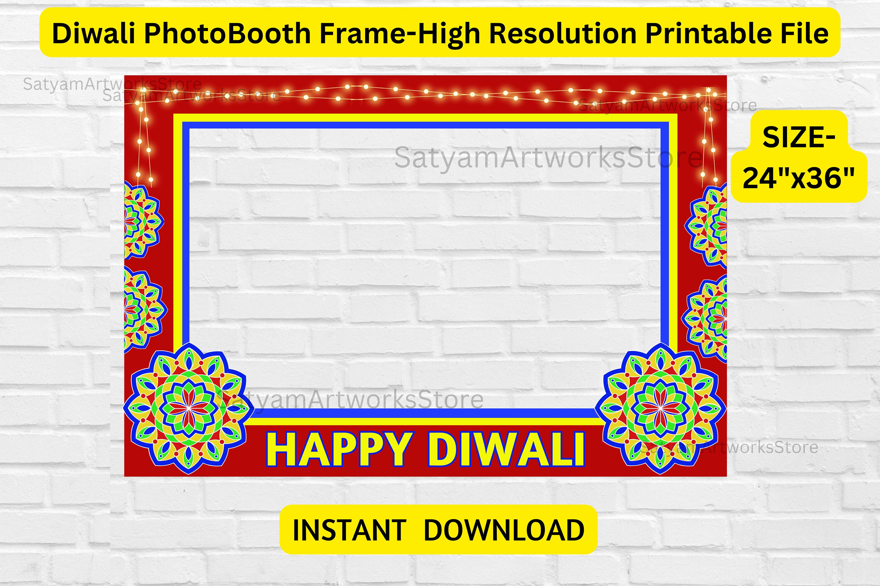 DIY Diwali Photo Booth Frame Diwali Selfie Frame Indian - Etsy