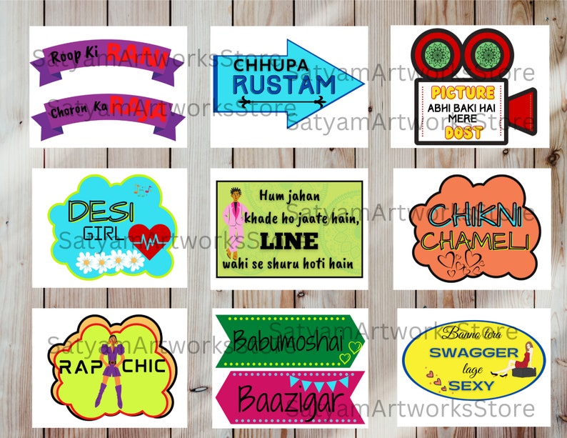 25 Bollywood Themed Party Props, Bollywood Photo Booth Props, Indian ...