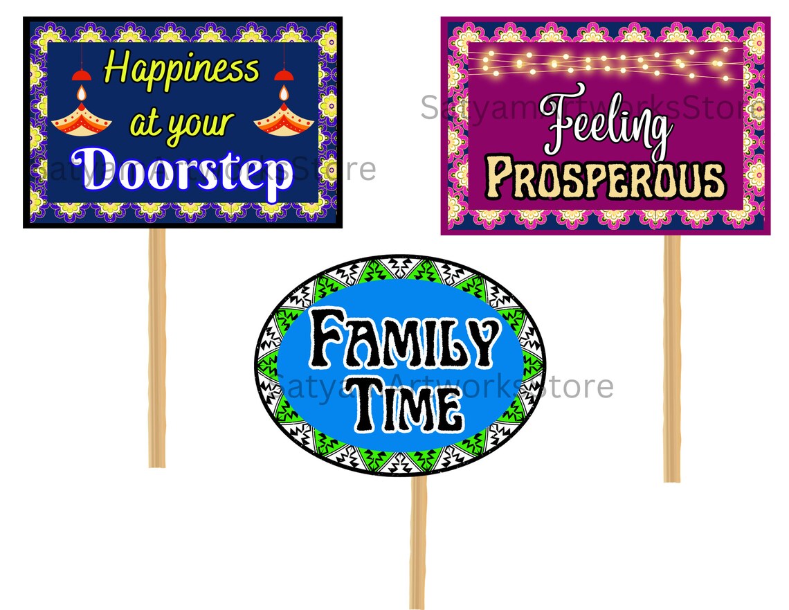 32 Diwali Themed Party Props, Diwali Photo Booth Props, Indian Festival ...