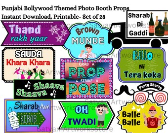 Desi Christmas Photo Booth Props - Set of 12 - Indian Christmas Party ...