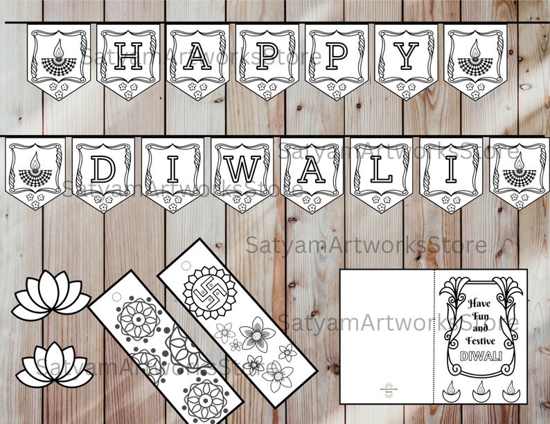 Diwali Activity Pages 20 Pages, Diwali Coloring Pages for Kids, Indian ...