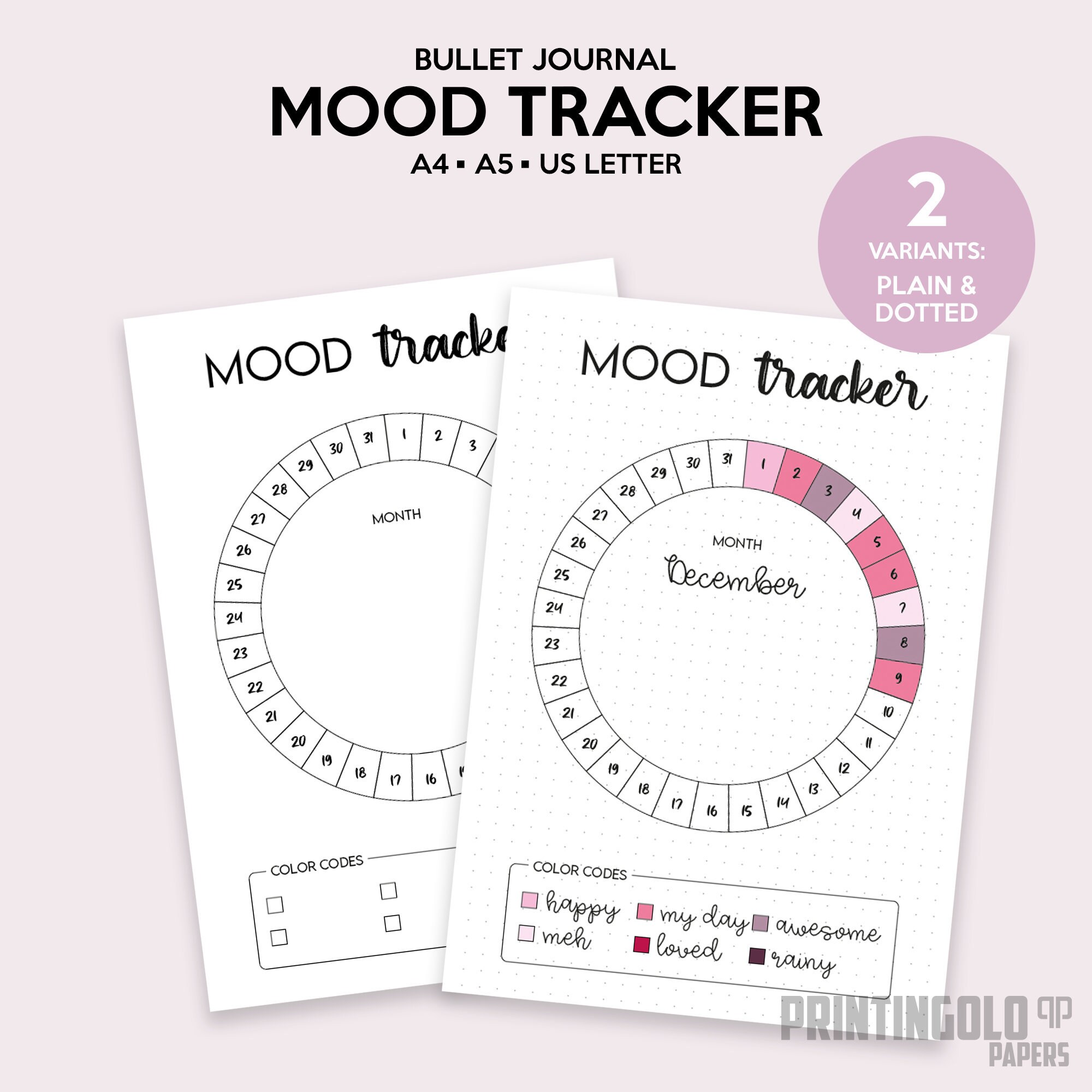 Paper US Letter Sizes Printable Tracker A5 Filofax Printable Planner ...