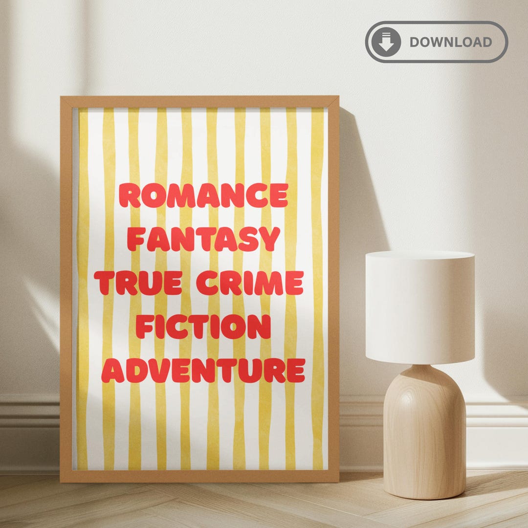 Book Genre Library Poster | Bookish Print | Book Lover Poster ...