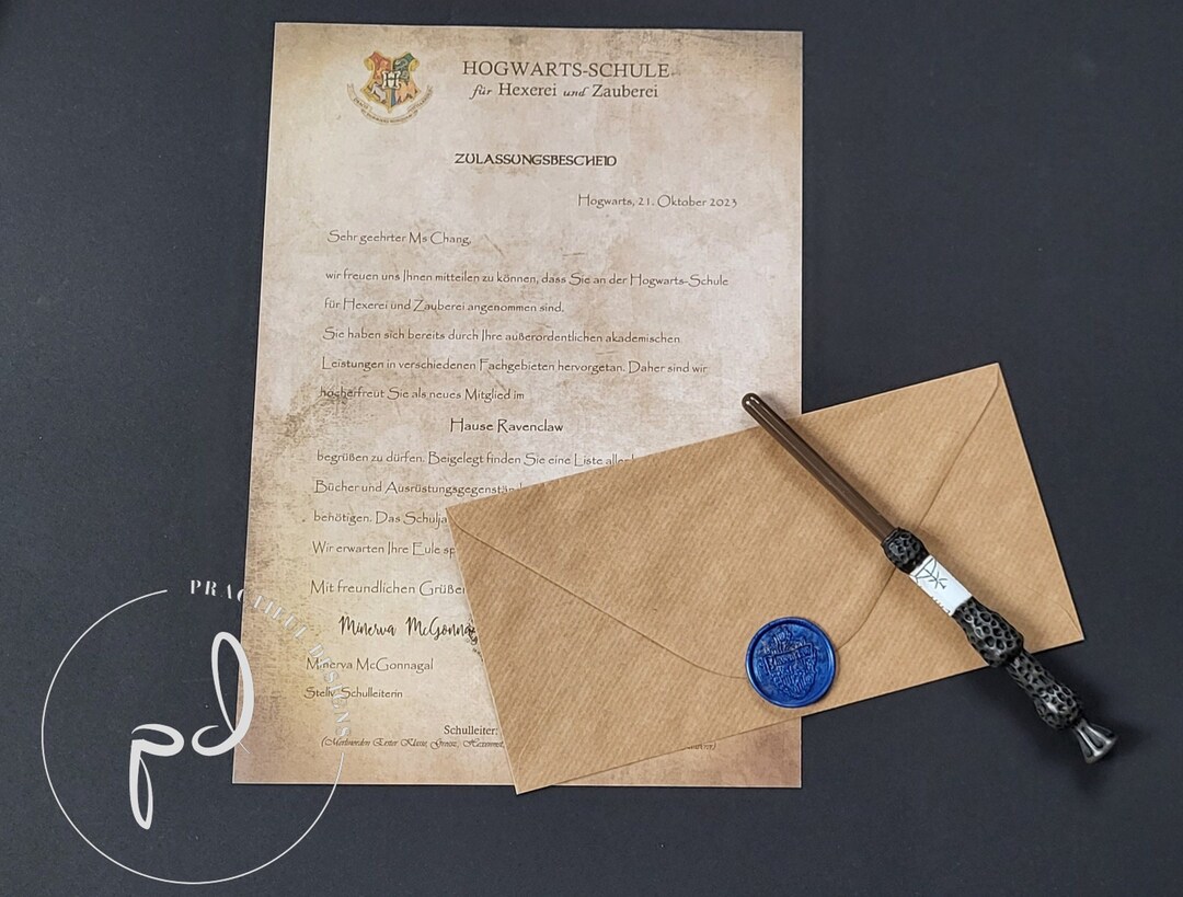 Ravenclaw Personalized Hogwarts Admission Letter With Wax Seal Book ...