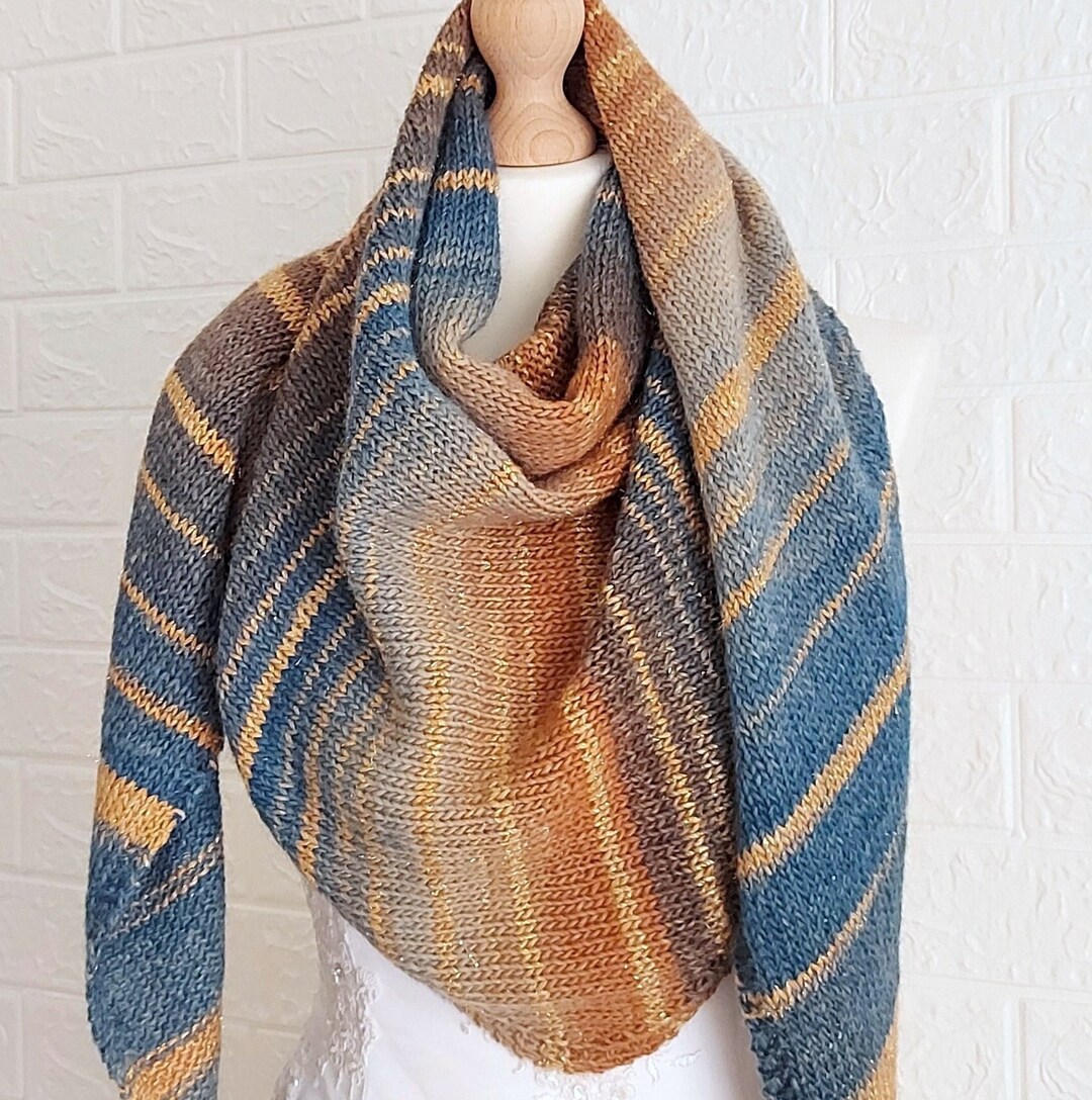 Multi Colored Shawl, Outlander Shawl, Colourful Scarf, Striped Scarf, Ombre Scarf, Oversized ...