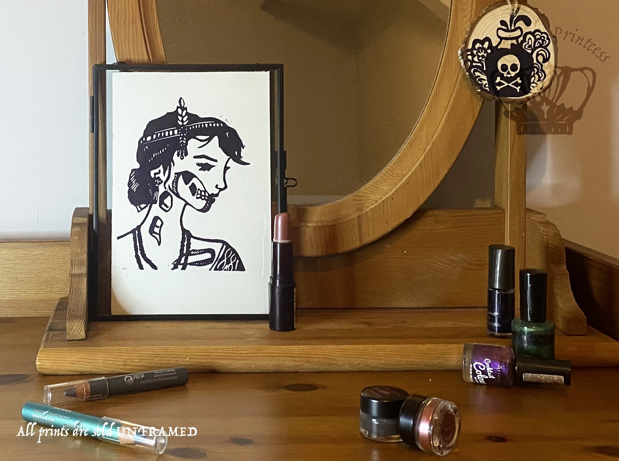 Funeral Foxtrot 1920s Flapper Linocut Unframed Print, Zombie Wall Art ...