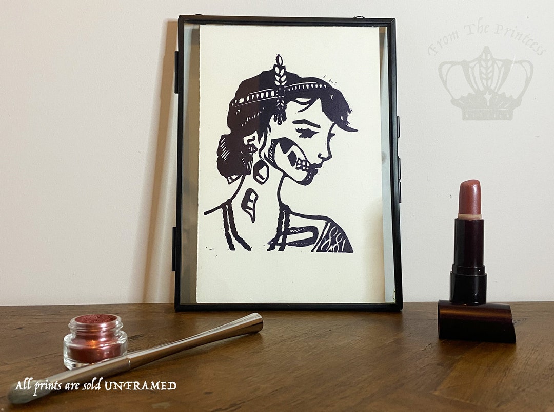 Funeral Foxtrot 1920s Flapper Linocut Unframed Print, Zombie Wall Art ...