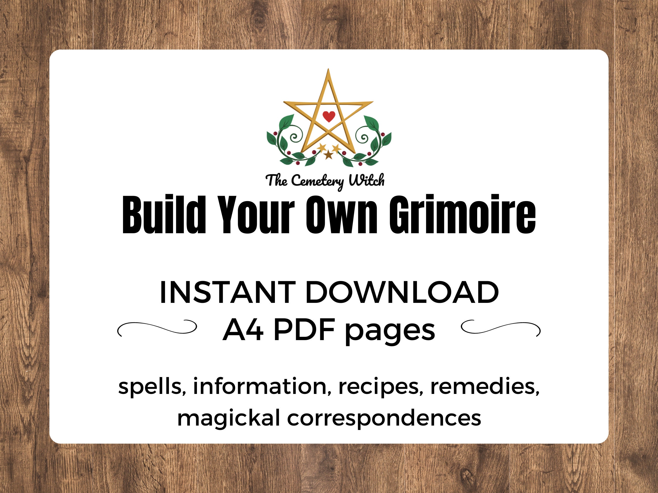 Printable Grimoire Pages Build Your Own Grimoire Book of Shadows the ...