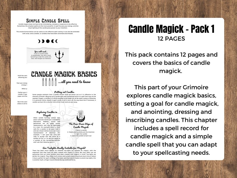 Printable Grimoire Pages Build Your Own Grimoire Book of Shadows the ...