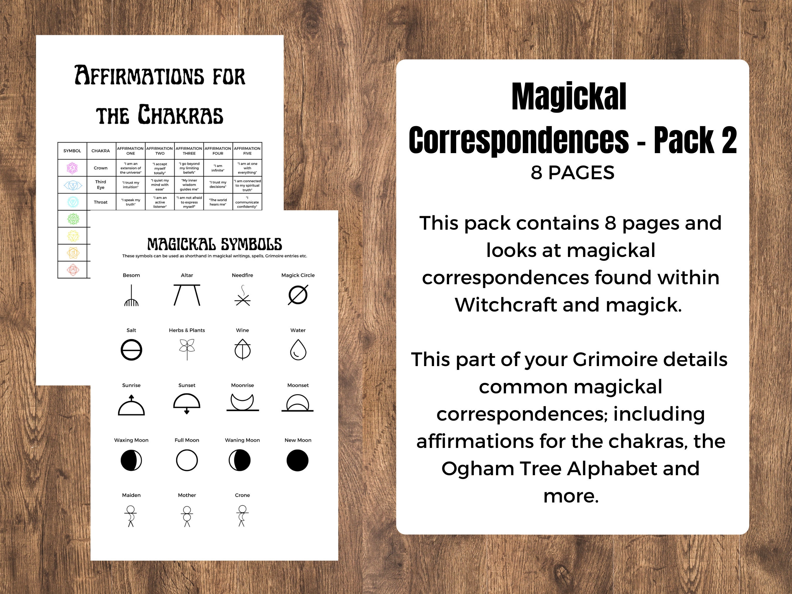Printable Grimoire Pages Build Your Own Grimoire Book of Shadows the ...